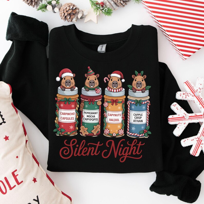 Silent Night Nurse PNG – Funny Capybara Christmas Design (digital ...