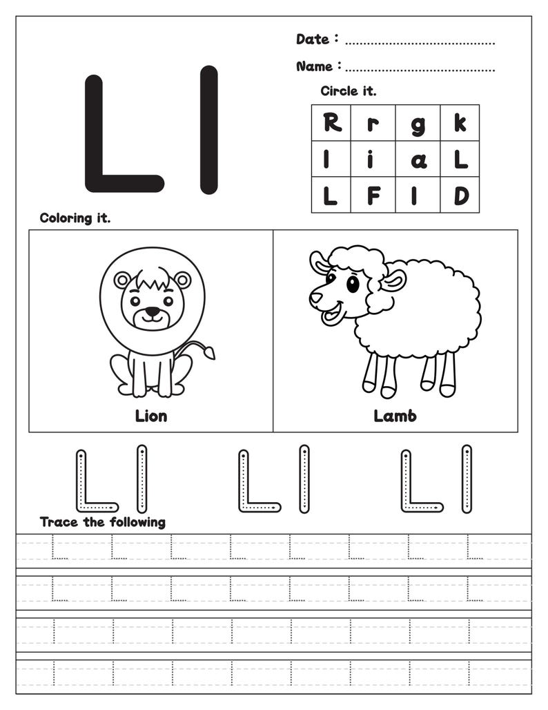 Alphabet Coloring & Tracing Worksheets: ABC Handwriting Practice (PDF ...