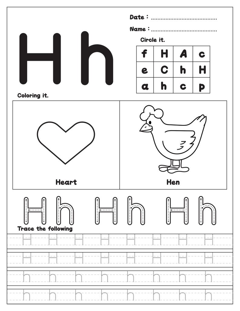Alphabet Coloring & Tracing Worksheets: ABC Handwriting Practice (PDF ...