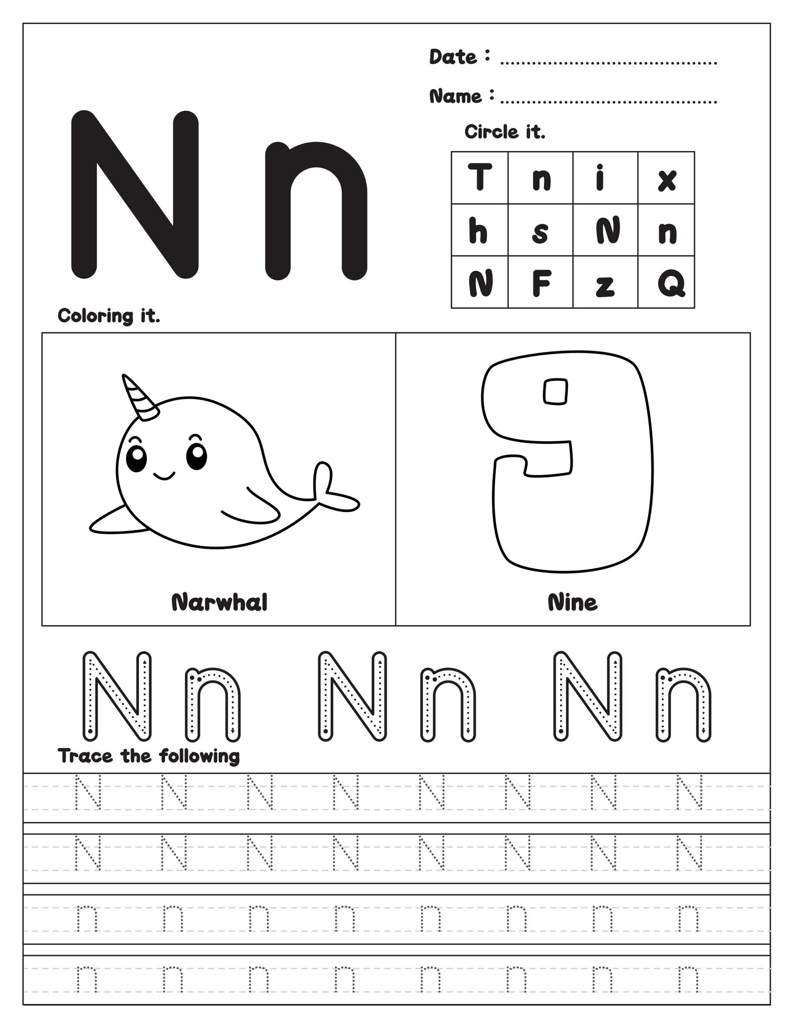 Alphabet Coloring & Tracing Worksheets: ABC Handwriting Practice (PDF ...