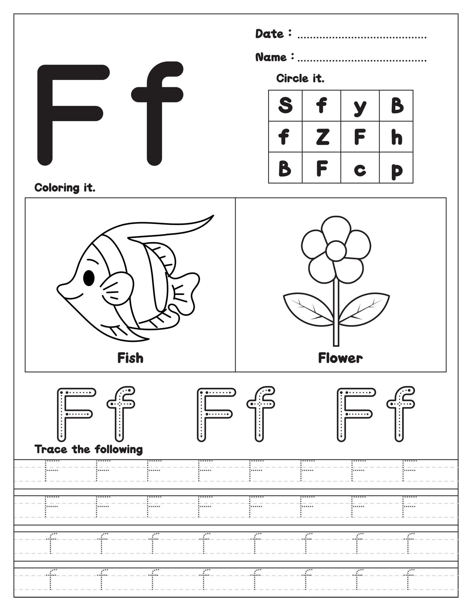 Alphabet Coloring & Tracing Worksheets: ABC Handwriting Practice (PDF ...