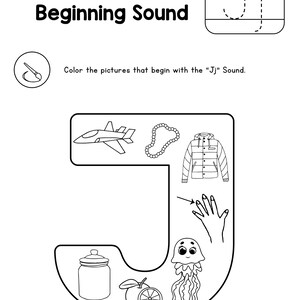 Alphabet Phonics Worksheets: A-Z Beginning Sounds, Color It Activity ...