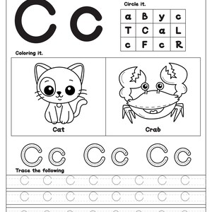 Alphabet Coloring & Tracing Worksheets: ABC Handwriting Practice (PDF ...