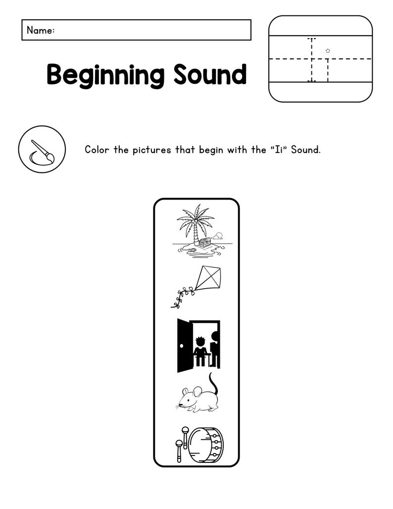 Alphabet Phonics Worksheets: A-Z Beginning Sounds, Color It Activity ...