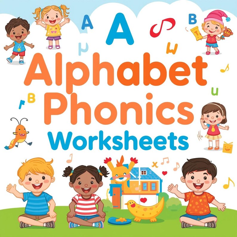 Alphabet Phonics Worksheets: A-Z Beginning Sounds, Color It Activity ...