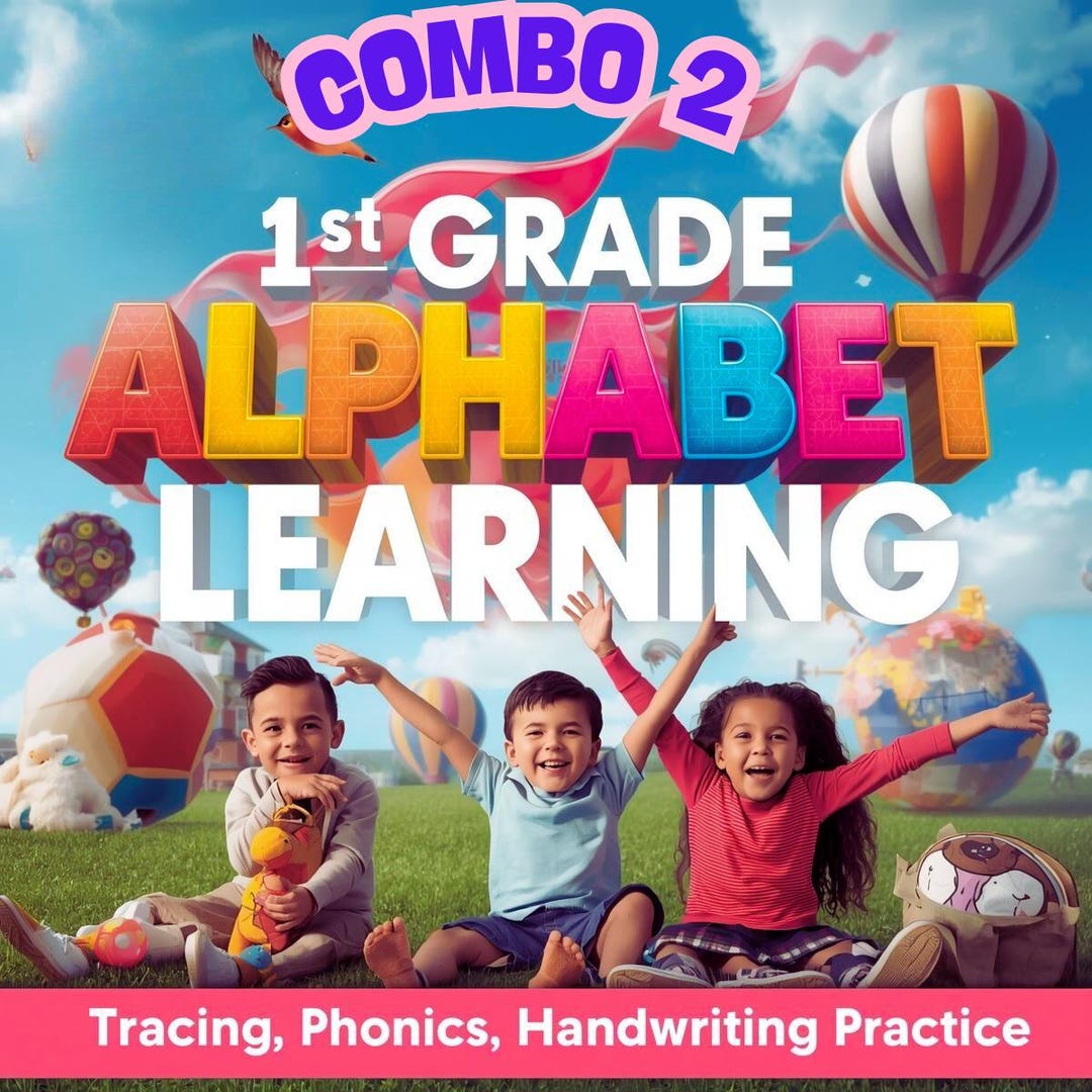 COMBO 2 - 1st Grade Alphabet Learning Bundle: Tracing, Phonics ...