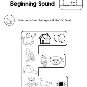 Alphabet Phonics Worksheets: A-Z Beginning Sounds, Color It Activity ...