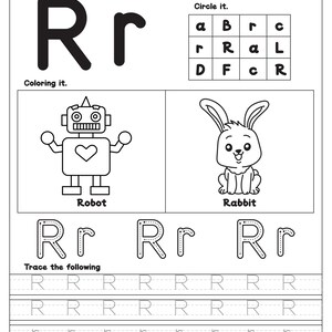 Alphabet Coloring & Tracing Worksheets: ABC Handwriting Practice (PDF ...