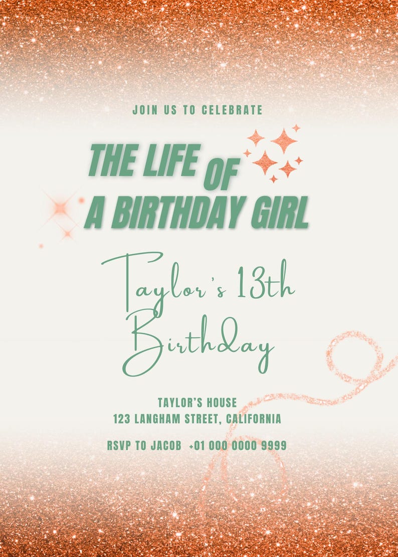 The Life of a Showgirl Birthday Invitation | Taylor Swift | Swiftie ...