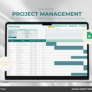 Project Manager Google Sheets Template | Automated Gantt Chart | Simple ...
