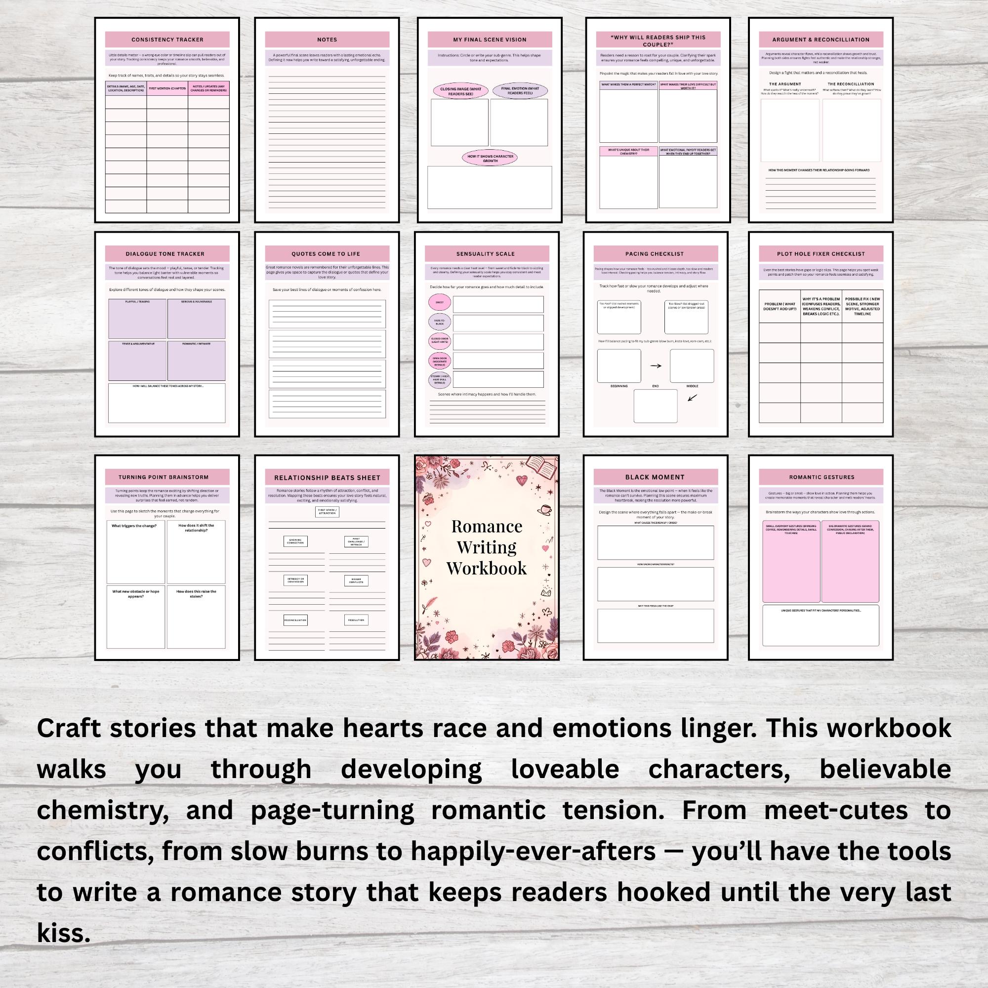 Novel Writing Workbook Bundle: Fantasy, Romance & Creative Writing ...