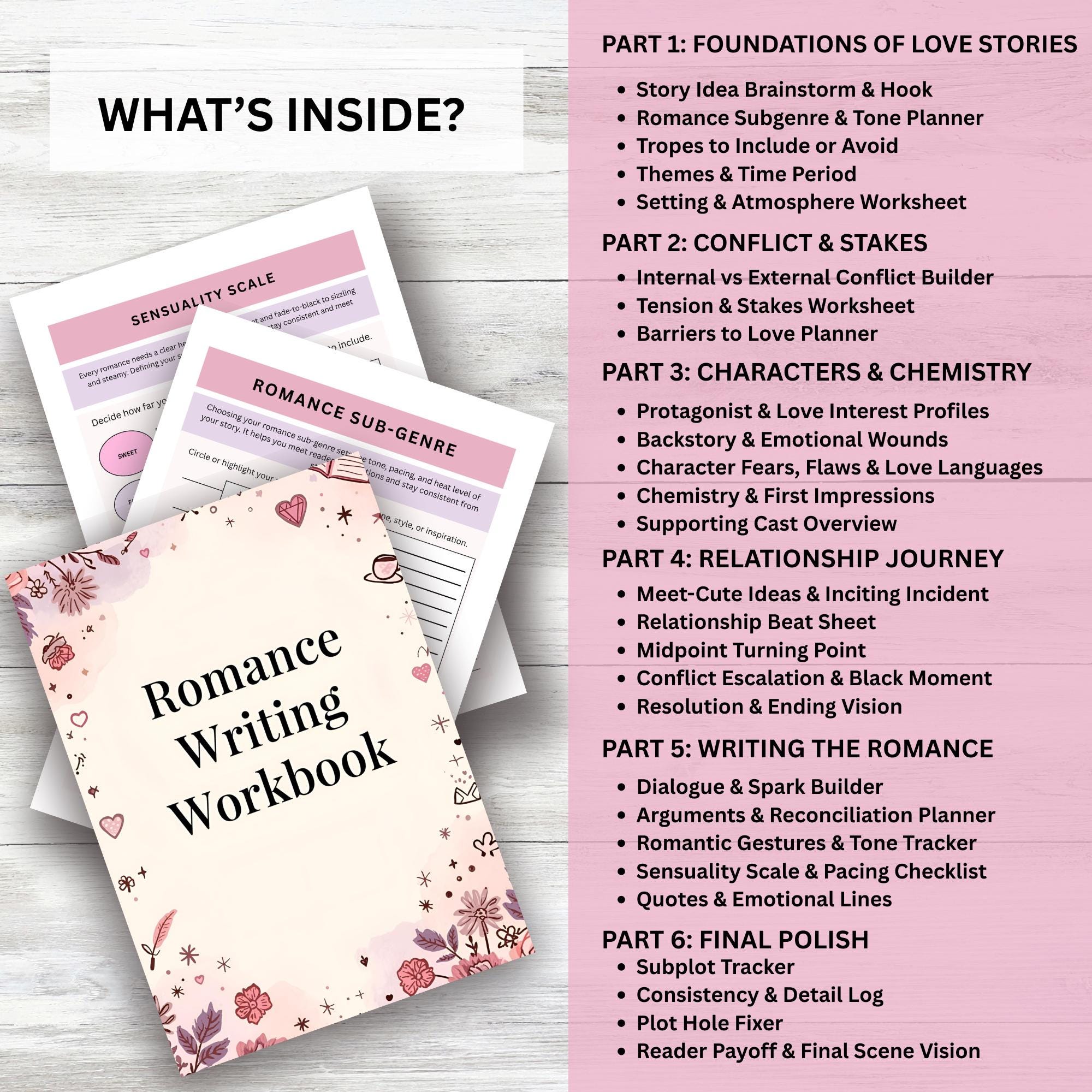 Novel Writing Workbook Bundle: Fantasy, Romance & Creative Writing ...