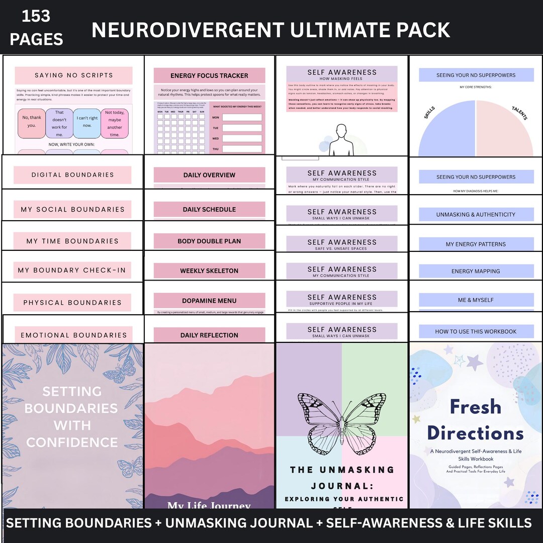 The Ultimate Neurodivergent Self-care & Growth Bundle – 4 Workbooks in ...