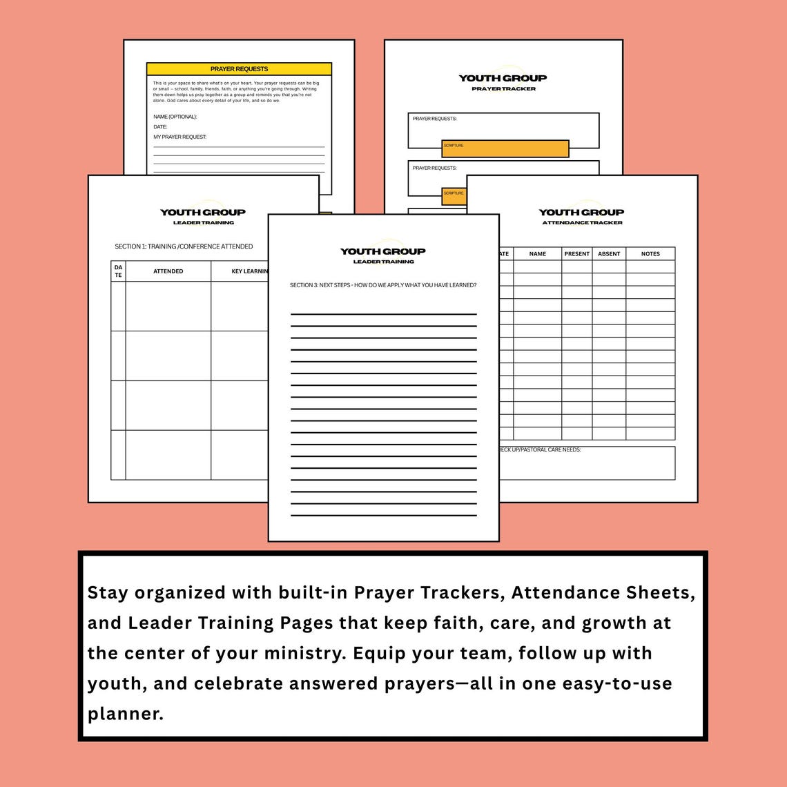 Youth Group Planner | 40+ A4 Pages | Printable Church Ministry ...