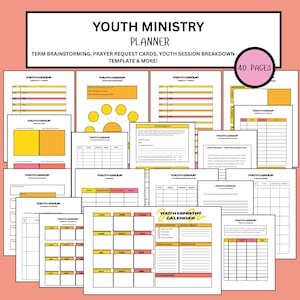 Youth Group Planner | 40+ A4 Pages | Printable Church Ministry ...