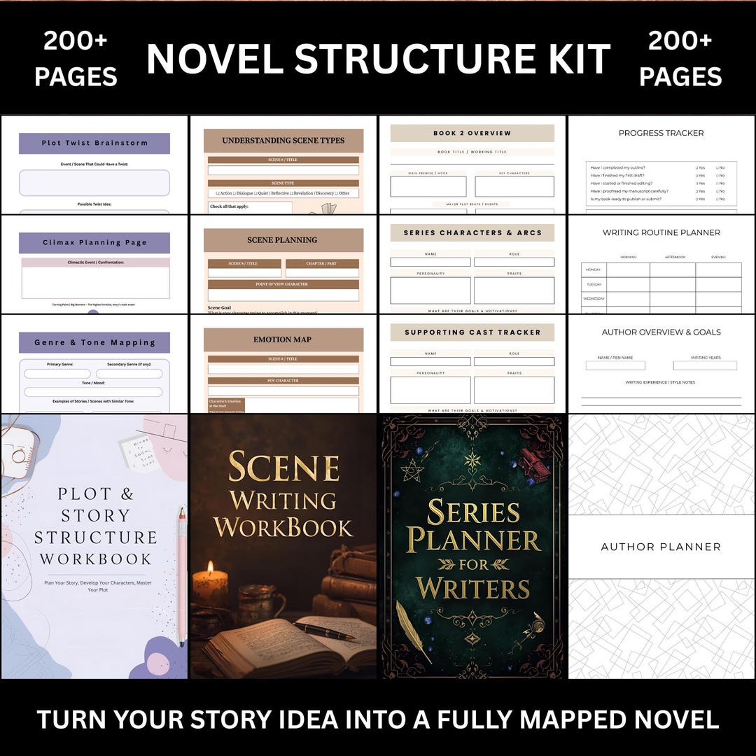 Novel Structure Kit | 4-in-1 Writing Workbook Bundle | Scene, Series ...