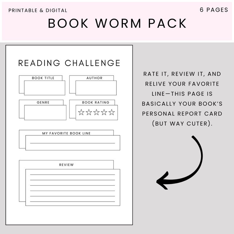 Printable Reading Journal Bundle: Book Tracker| Wishlist - Etsy