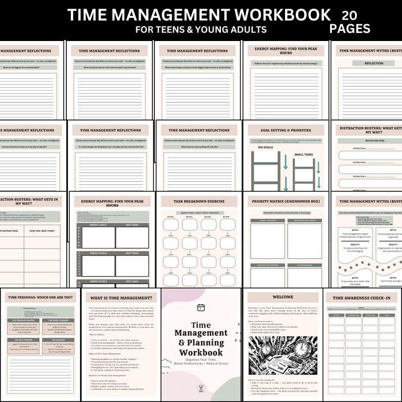 Time Management Workbook: Productivity & Planning Prompts (digital ...