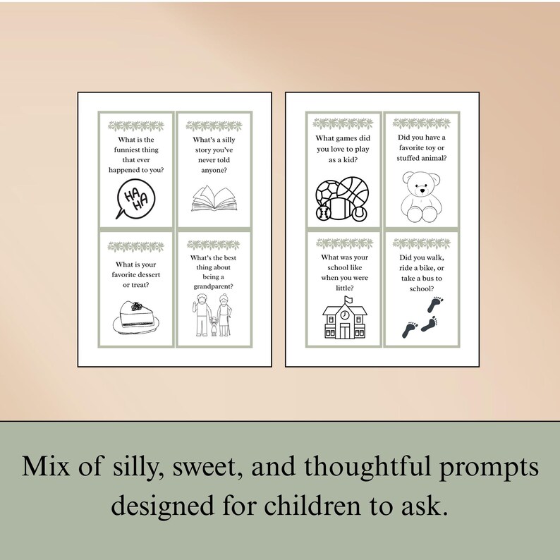 Grandparent Interview Cards Printable | Family Conversation Starter ...
