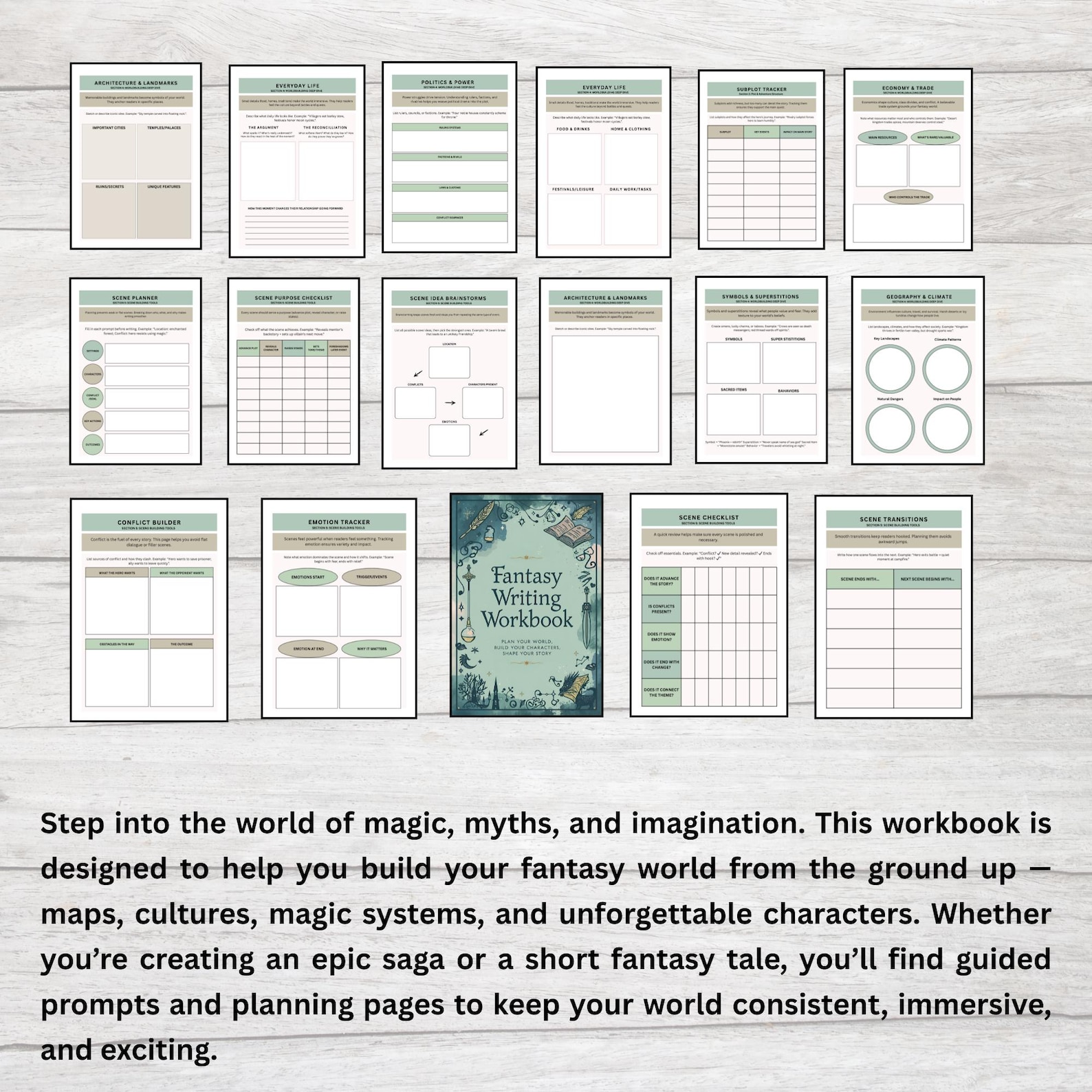Novel Writing Workbook Bundle: Fantasy, Romance & Creative Writing ...
