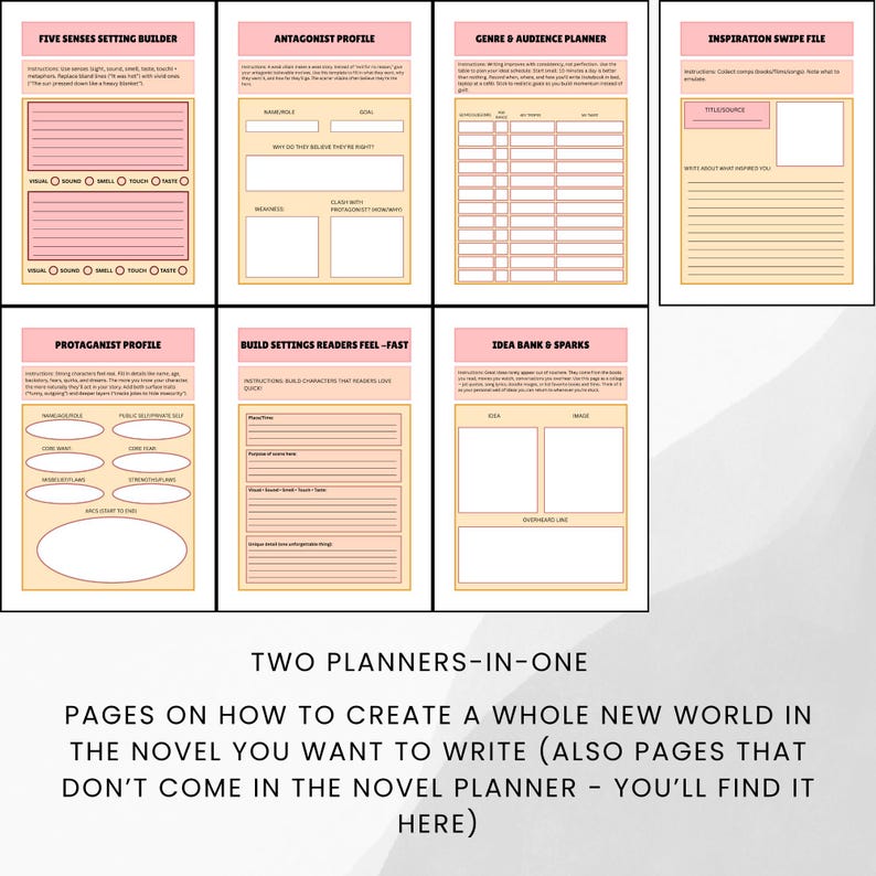 Creative & Novel Writing Planner Bundle | Printable Author Workbook - Etsy
