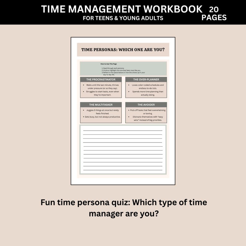 Time Management Workbook: Productivity & Planning Prompts (digital ...