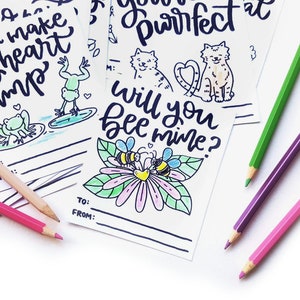 Download Valentine's Day Coloring Animal Puns | Set of 12 Instant ...