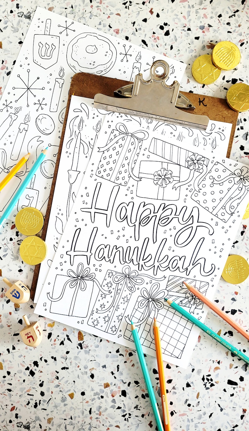 DOWNLOAD Hanukkah Coloring Pages Chanukah Coloring - Etsy