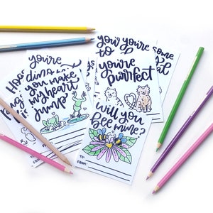 Download Valentine's Day Coloring Animal Puns | Set of 12 Instant ...