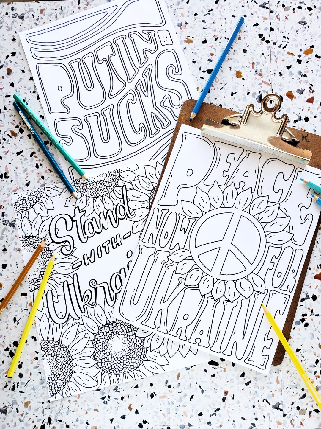 Support Ukraine Coloring Pages | Putin Sucks Protest Posters - Etsy