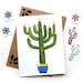 Saguaro Cactus Menorah Card Modern Hanukkah Handpainted Watercolor ...
