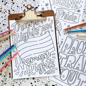 Trans Rights Coloring Pages | Protest Posters Trans Rights Are Human ...