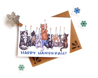 Saguaro Cactus Menorah Card Modern Hanukkah Handpainted - Etsy