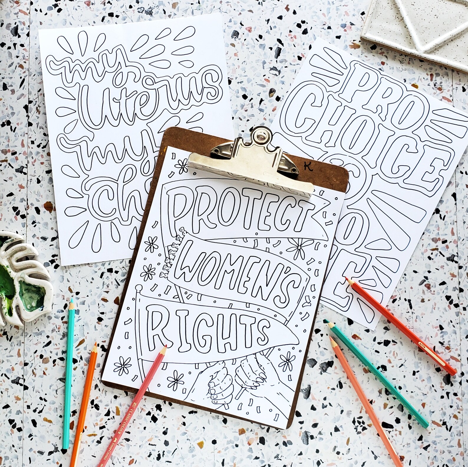 Pro-choice Protest Poster Coloring Pages Fundraiser - Etsy