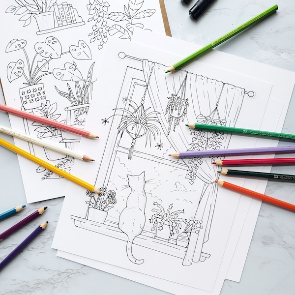 Printable Art Studio Coloring Page - Etsy