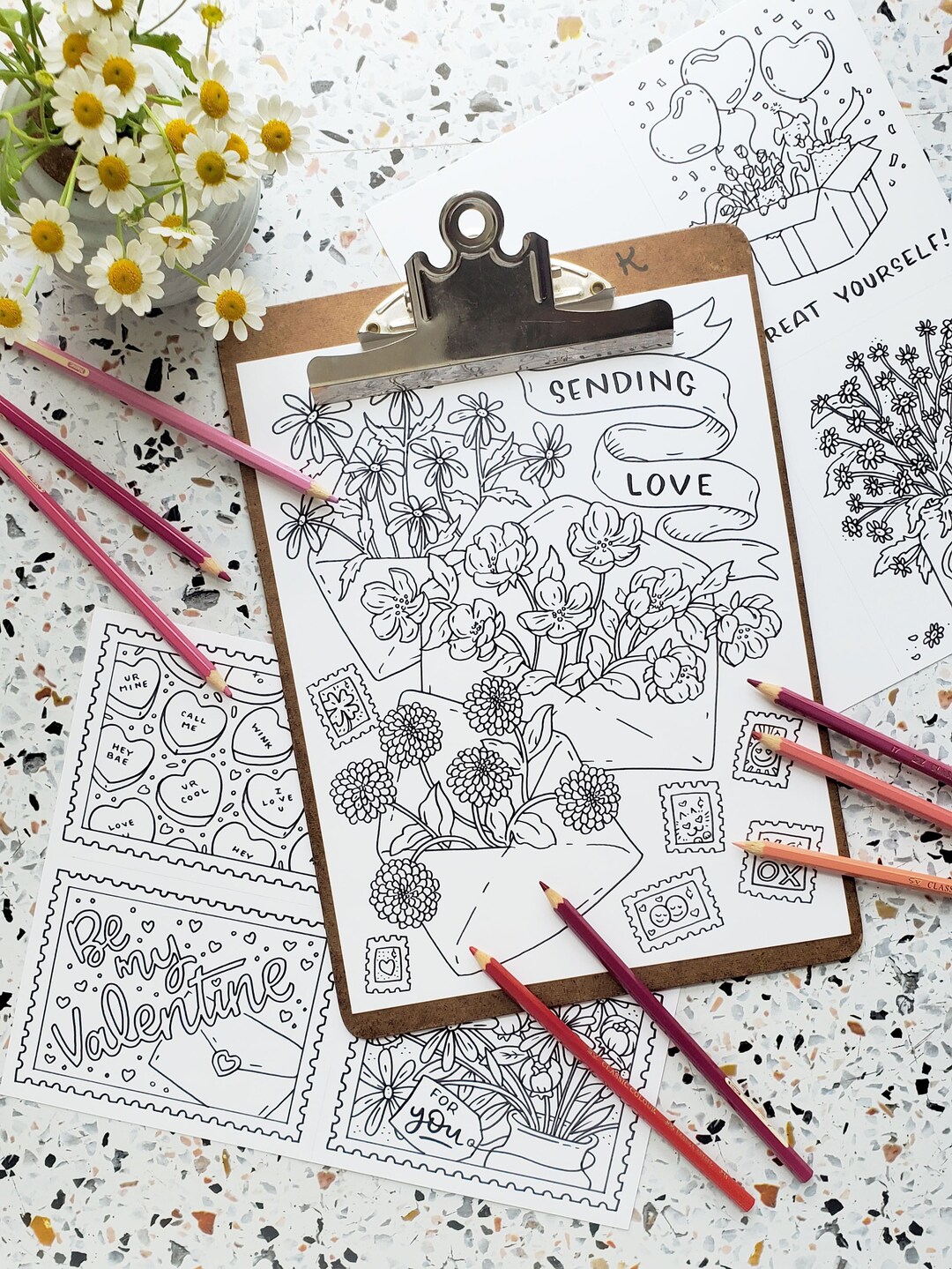 Valentine Coloring Pages | Love Printable Coloring Pages | Instant ...