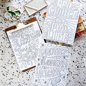 Pro-choice Protest Poster Coloring Pages Fundraiser | Downloadable ...