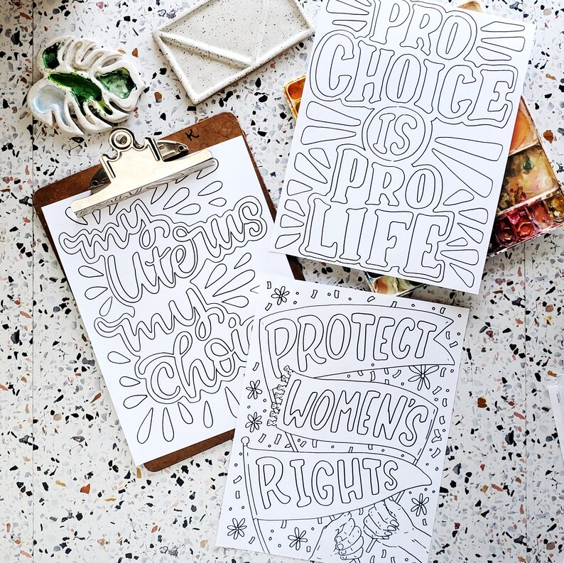 Pro-choice Protest Poster Coloring Pages Fundraiser - Etsy