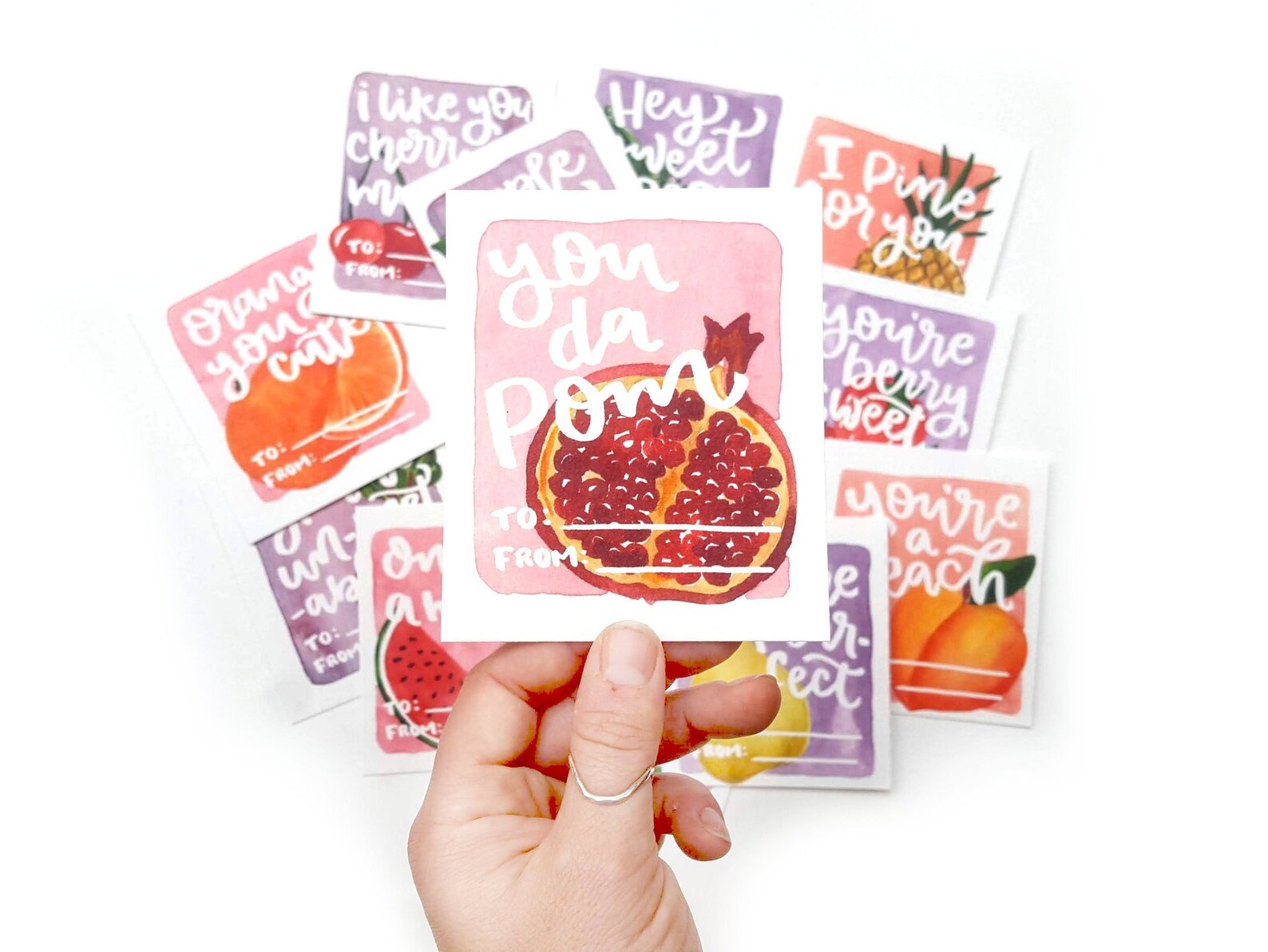 Download Valentine's Day Fruit Puns Set of 12 Instant | Etsy