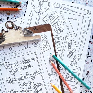 Back to School Coloring Pages With Printable Weekly Planner | Printable ...