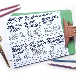 Download Valentine's Day Coloring Animal Puns | Set of 12 Instant ...