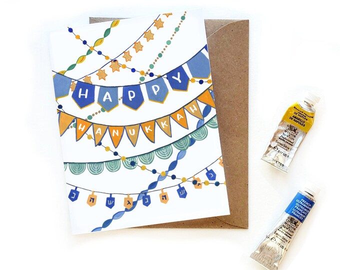 Saguaro Cactus Menorah Card Modern Hanukkah Handpainted - Etsy