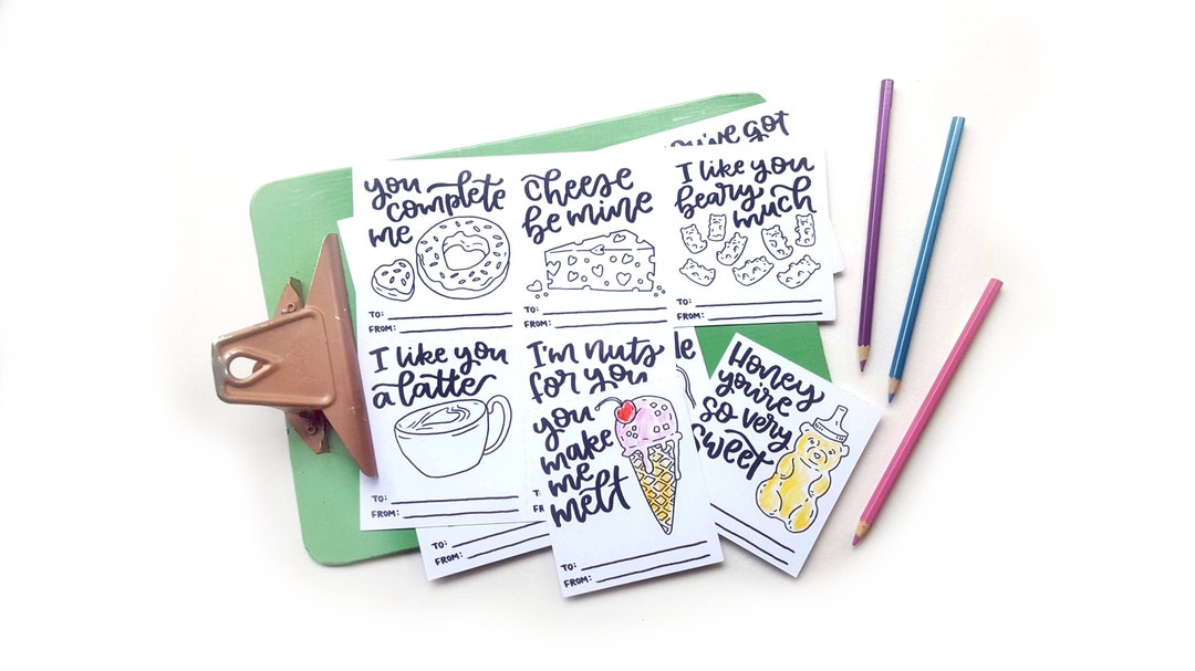 Download Valentine's Day Coloring Food Puns | Set of 12 Instant ...