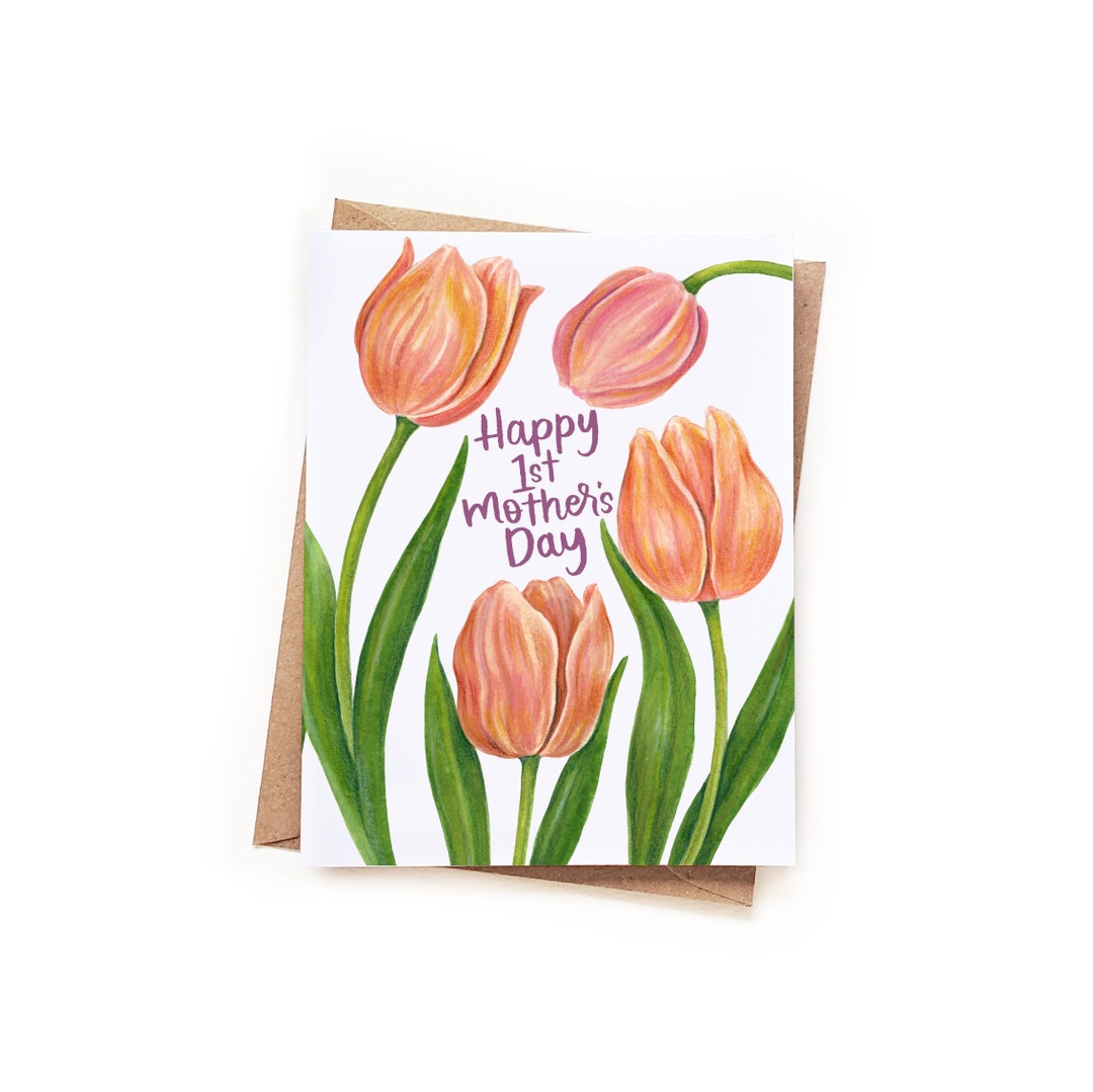 Happy 1st Mother's Day Tulips Card | Mom to Be Expecting Mom First Time ...