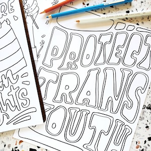 Trans Rights Coloring Pages | Protest Posters Trans Rights Are Human ...