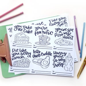 Download Valentine's Day Coloring Food Puns | Set of 12 Instant ...