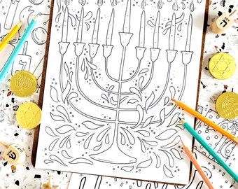 PRINTABLE Hanukkah Coloring Pages for Kids - Etsy