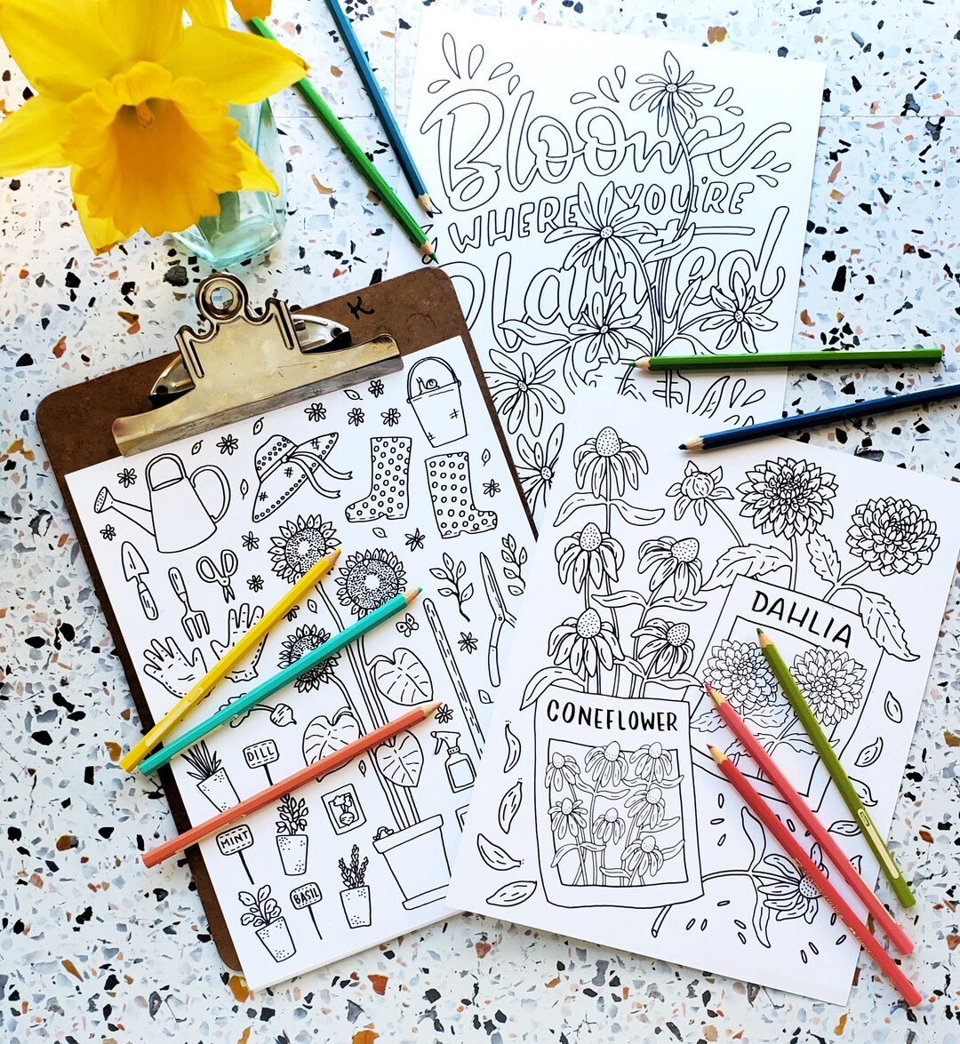 Spring Gardening Coloring Pages | Printable Coloring Sheets ...
