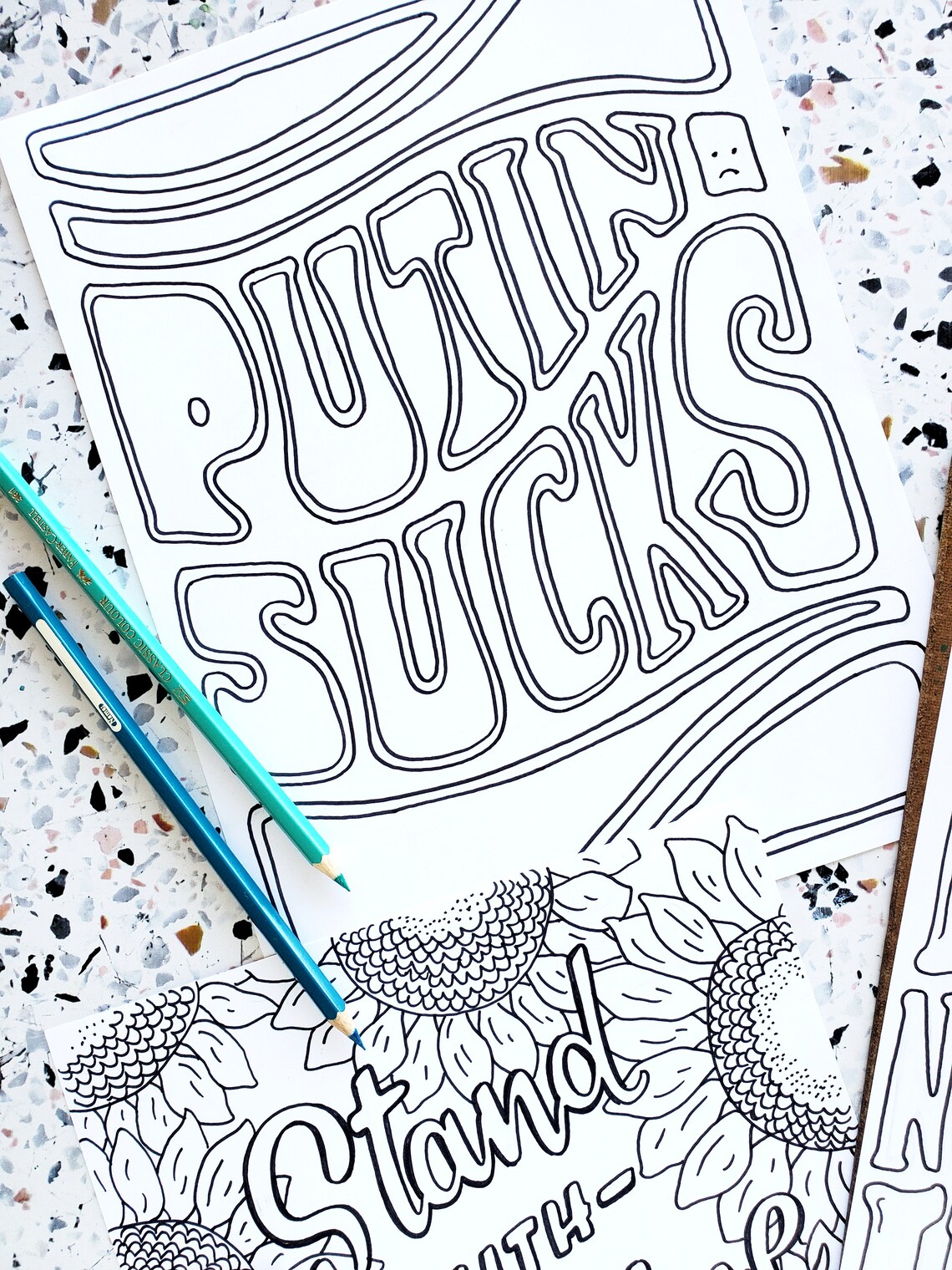 Support Ukraine Coloring Pages Putin Sucks Protest Posters - Etsy
