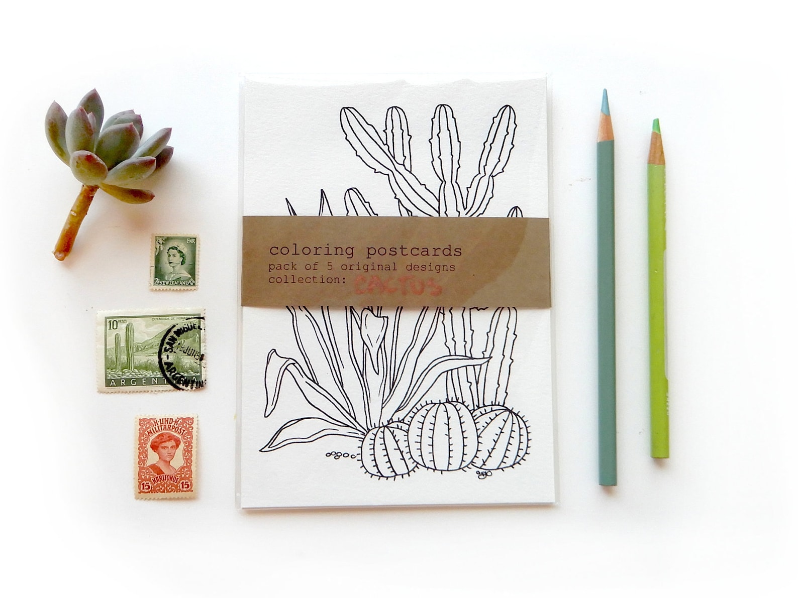 Coloring Postcards Cactus Set Cacti Coloring Book Postcards - Etsy